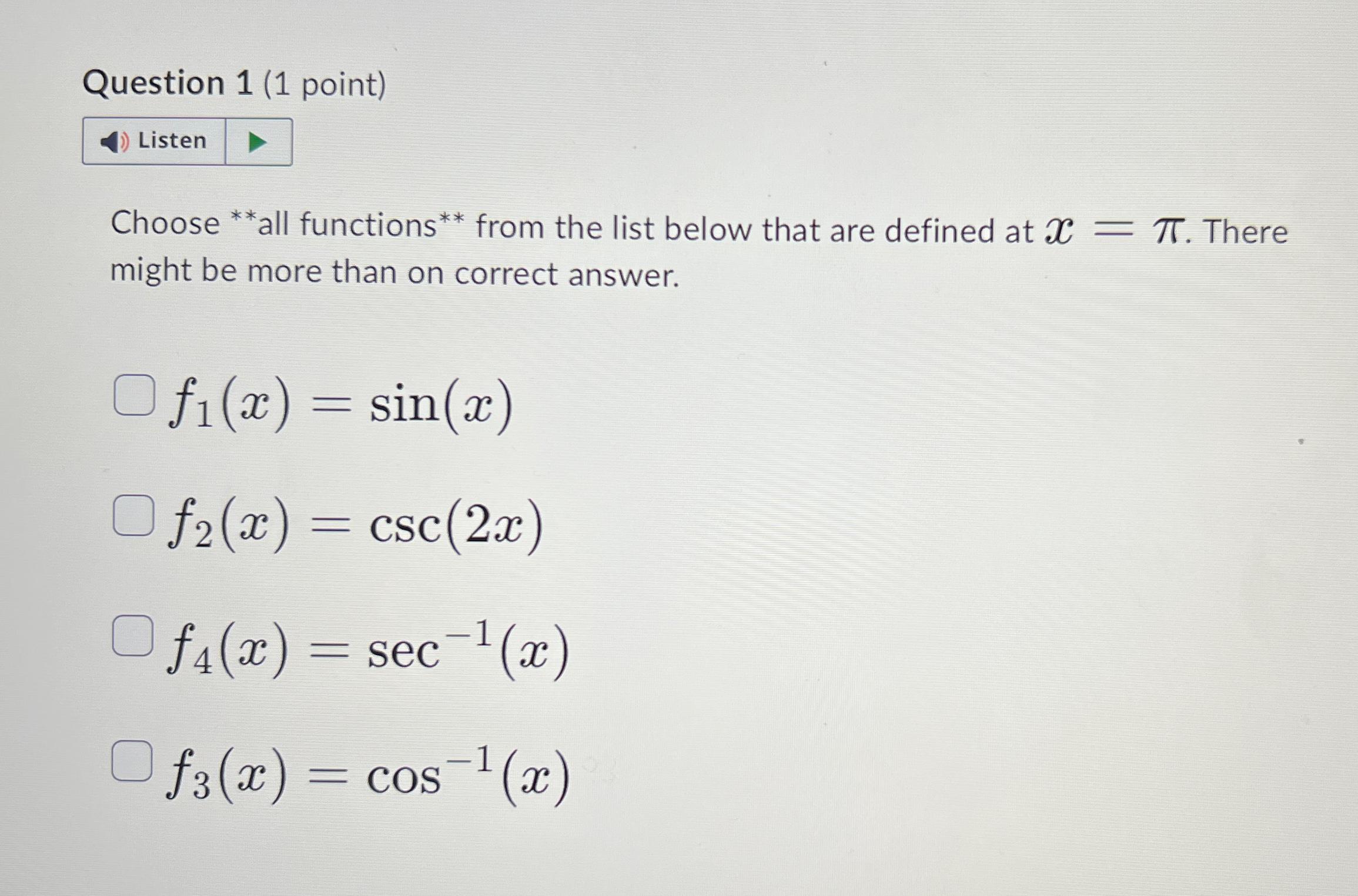 Solved Question 1 (1 ﻿point)Choose from the list below that | Chegg.com