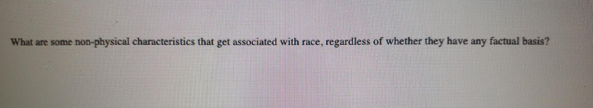 Solved What are some non-physical characteristics that get | Chegg.com