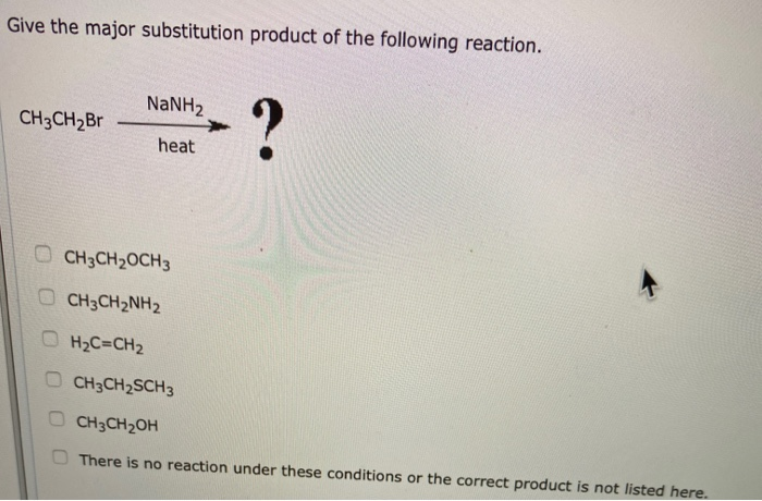 Solved Give the major substitution product of the following | Chegg.com