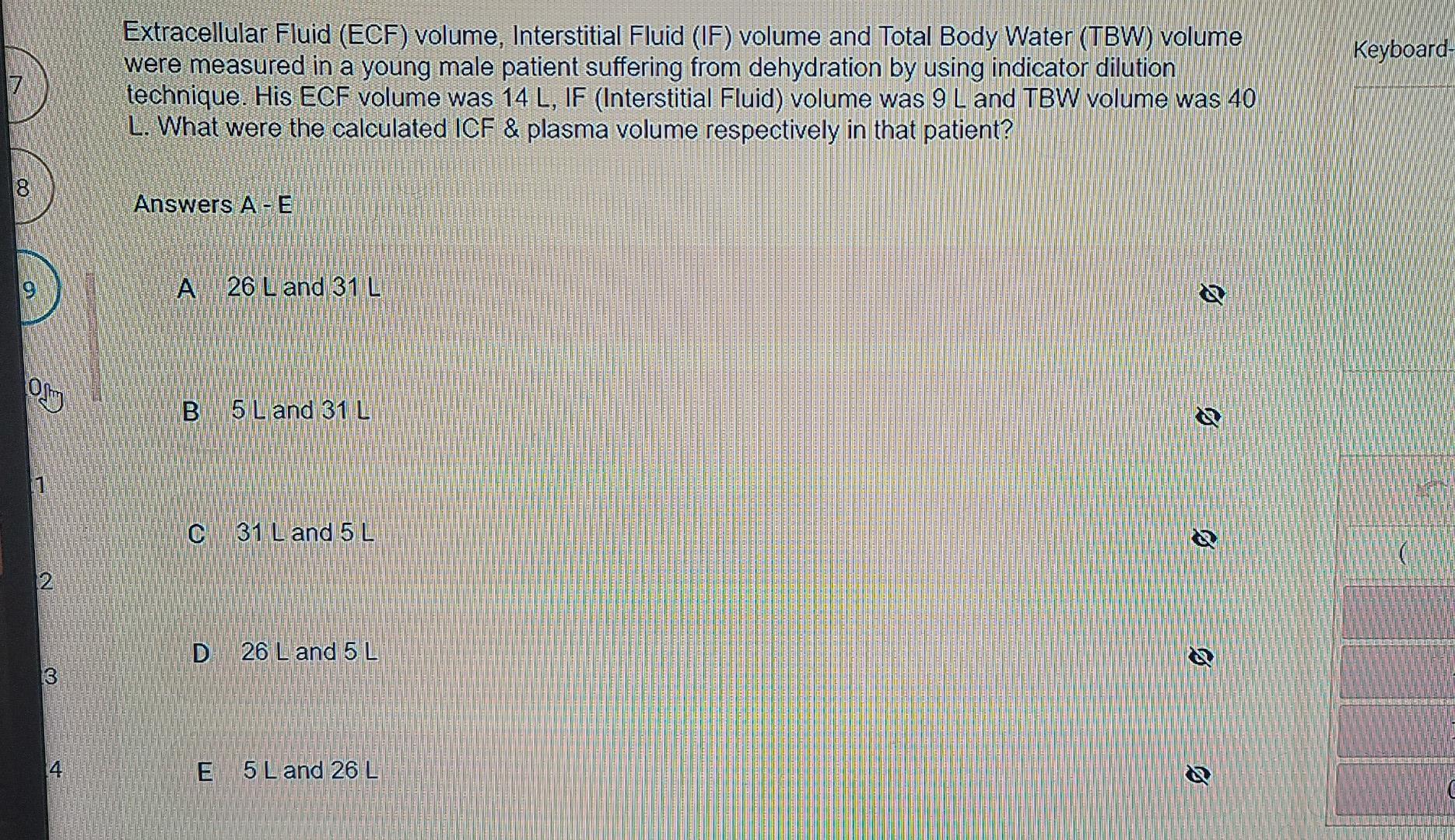 Solved Keyboard- 7 Extracellular Fluid (ECF) volume, | Chegg.com