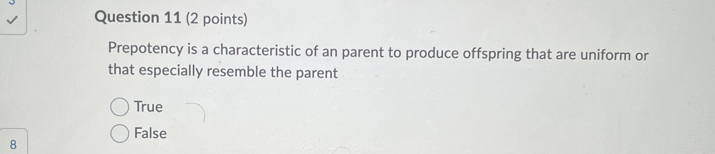 Solved eQuestion 11 (2 ﻿points)Prepotency is a | Chegg.com