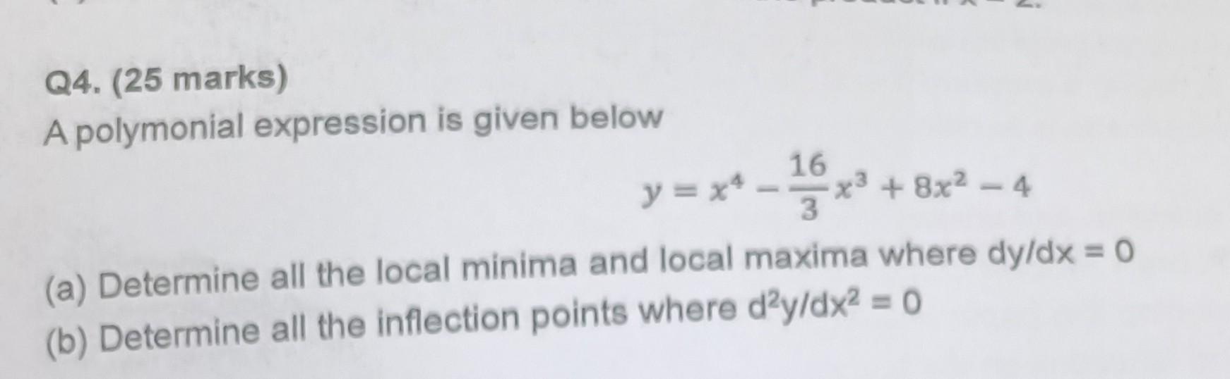 Solved Q4. (25 marks) A polymonial expression is given below | Chegg.com