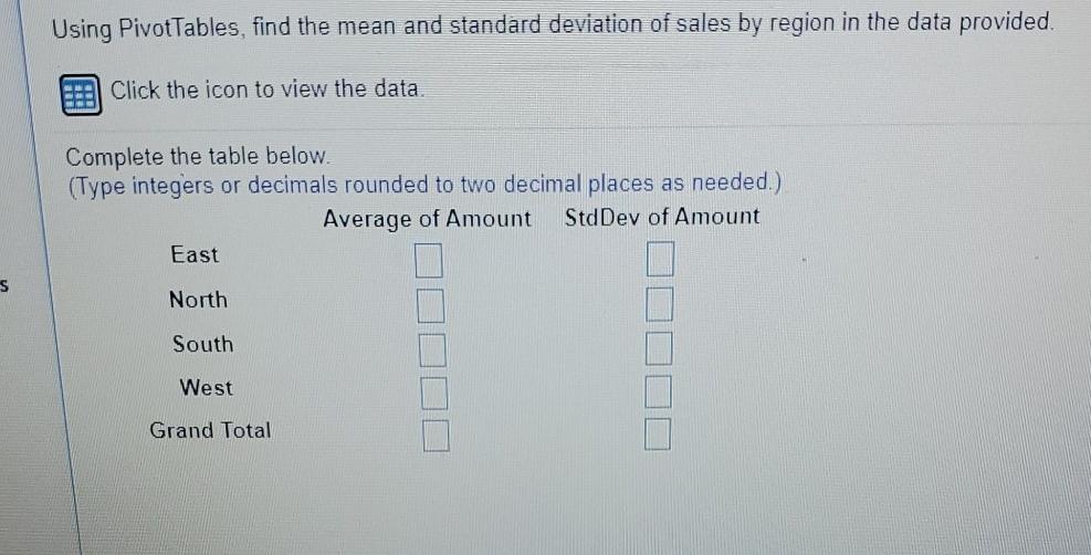 Solved i Sales Data tandard - X Product two deci mount Book | Chegg.com