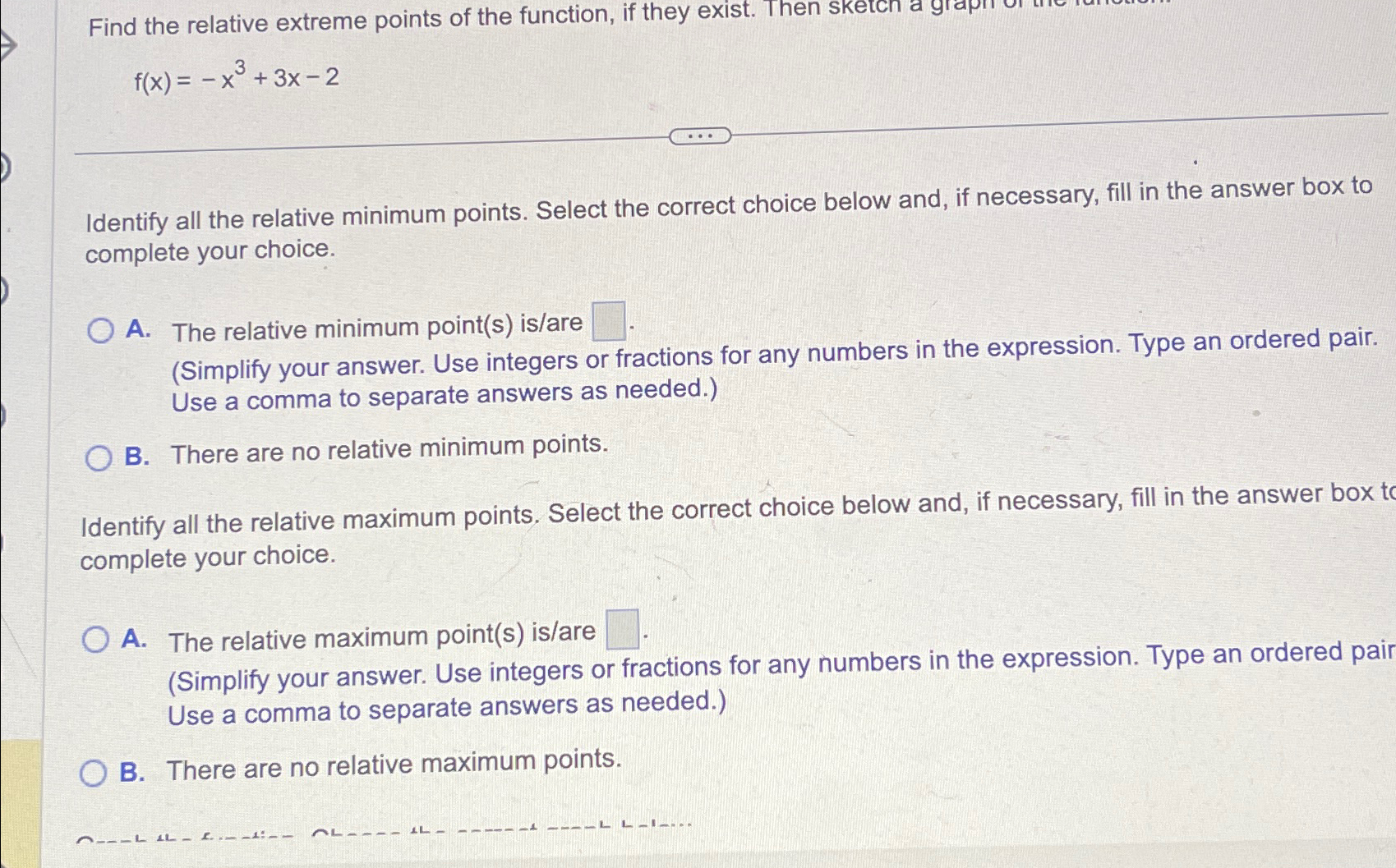 Solved Find the relative extreme points of the function, if | Chegg.com