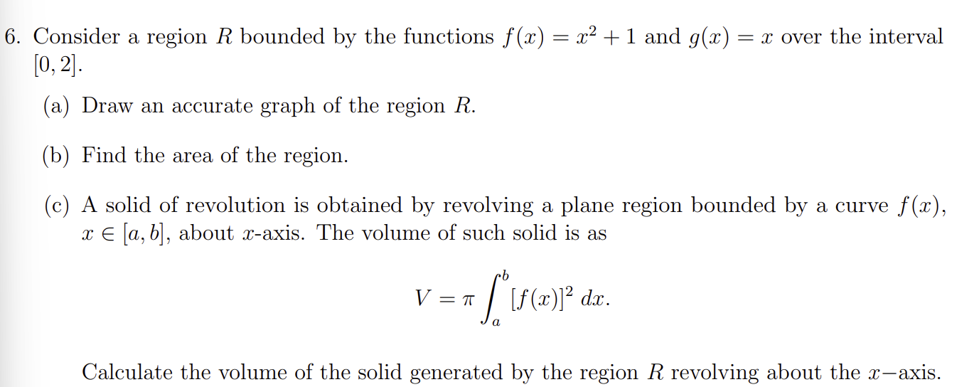 Solved Consider a region R ﻿bounded by the functions | Chegg.com