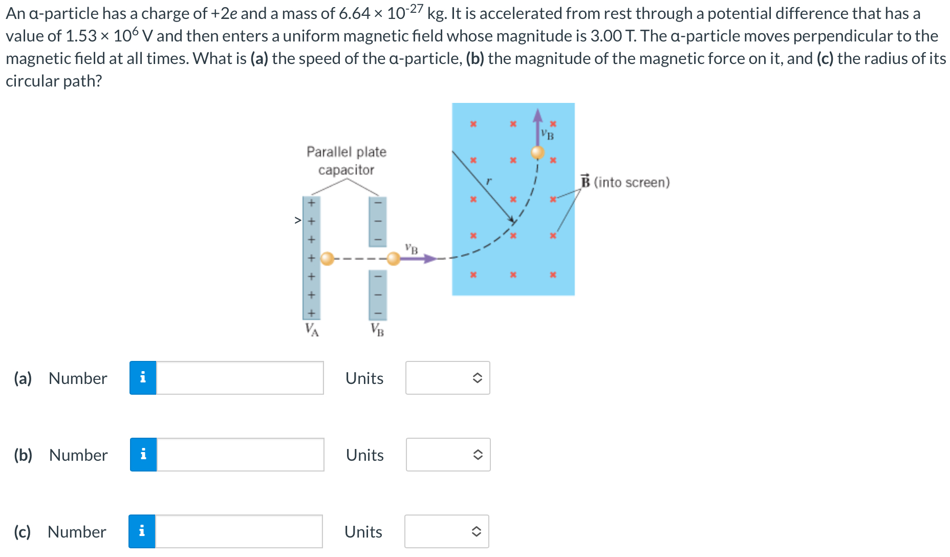 Solved An a-particle has a charge of +2e ﻿and a mass of | Chegg.com