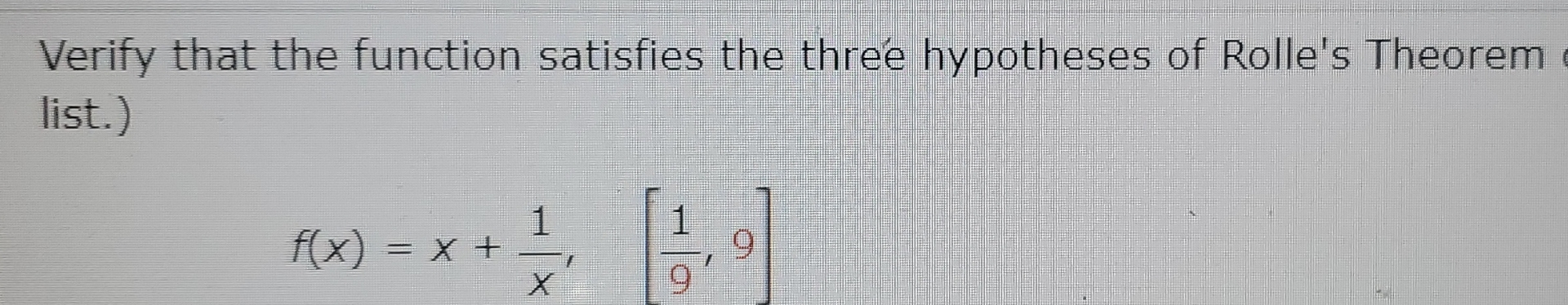 Verify that the function satisfies the three | Chegg.com