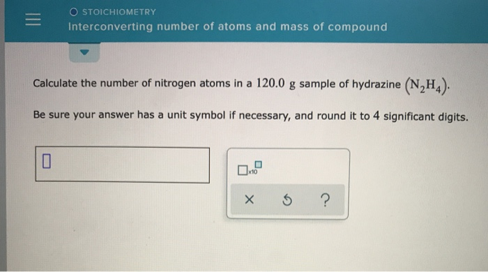 Solved O STOICHIOMETRY Interconverting number of atoms and | Chegg.com