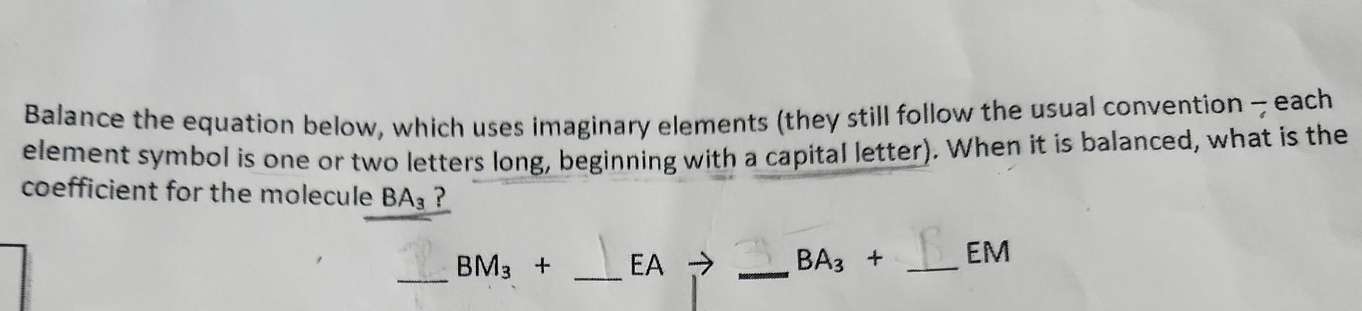 Solved Balance the equation below, which uses imaginary | Chegg.com
