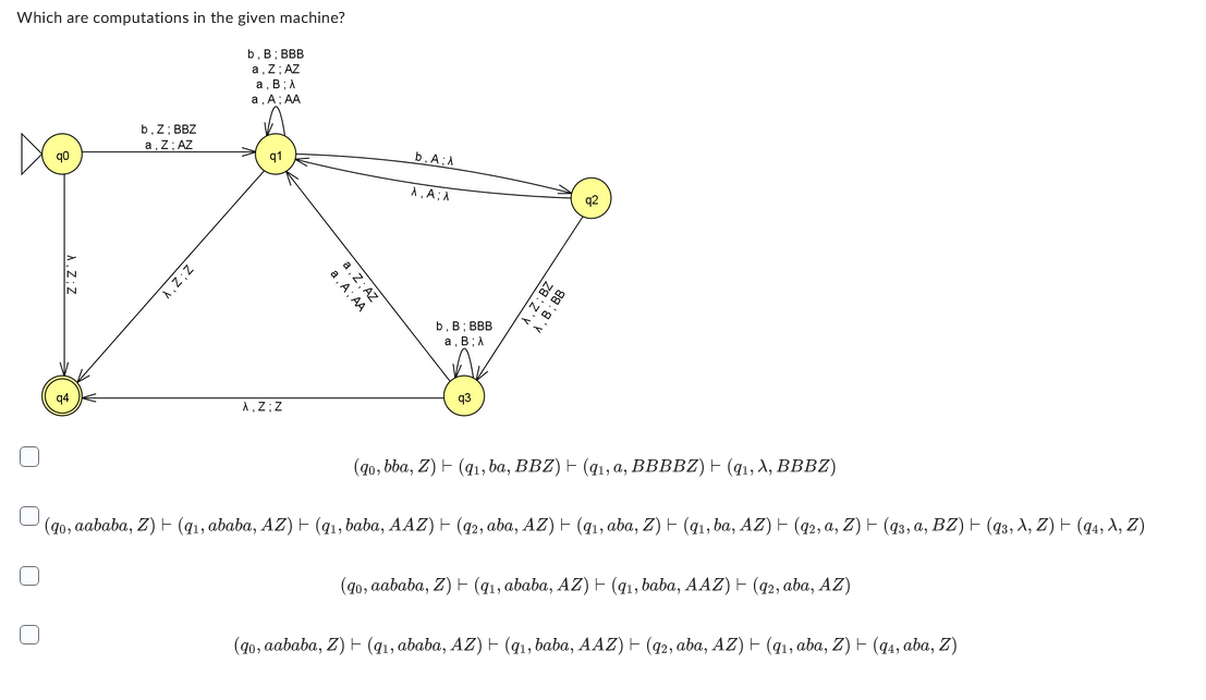 Solved Which are computations in the given machine?its a | Chegg.com