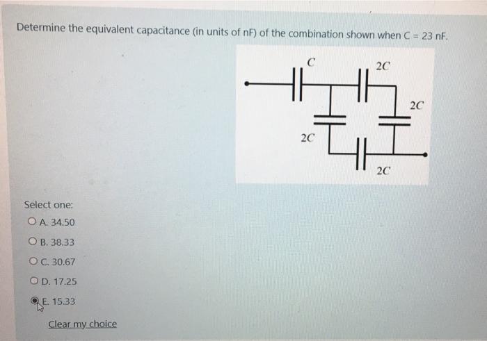 Solved Determine the equivalent capacitance (in units of nF) | Chegg.com