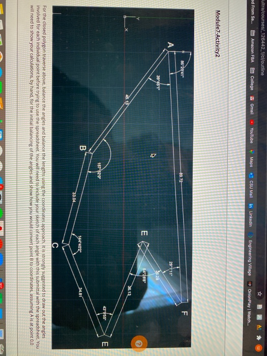 Solved For the closed polygon traverse, balance the angles | Chegg.com