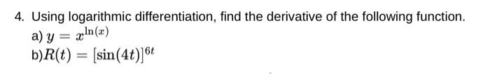 Solved PLEASE SHOW COMPLETE PROCESS. Using logarithmic | Chegg.com
