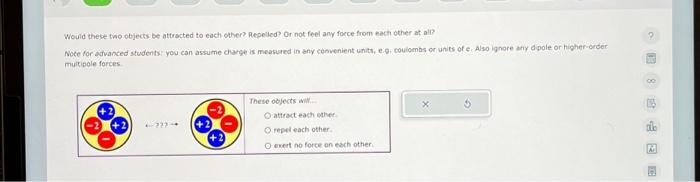 Solved Would these two objects be attracted to each other? | Chegg.com
