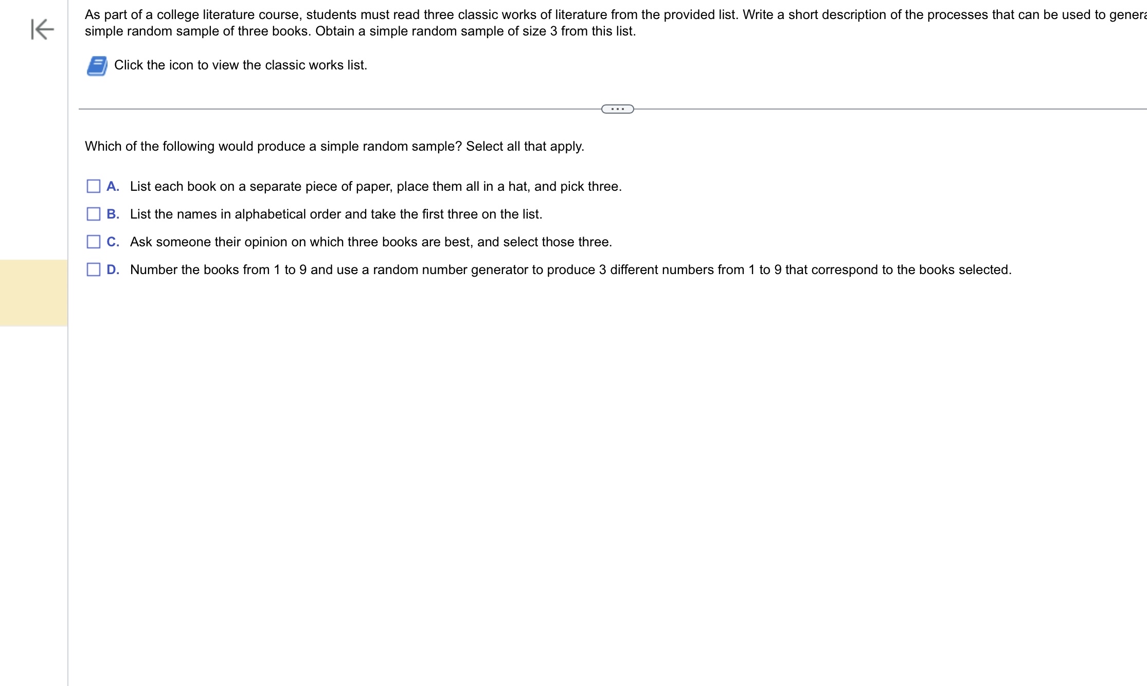 Solved As part of a college literature course, students must | Chegg.com