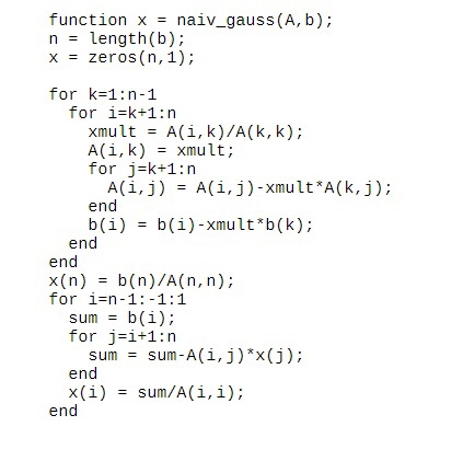 Solved 1 bookm Gaussian Elimination in Matlab In this | Chegg.com