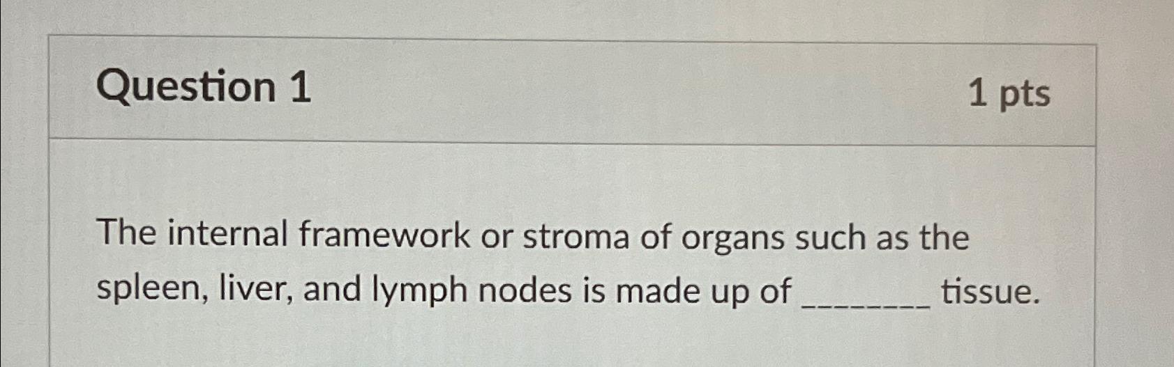 Solved Question 11 ﻿ptsThe internal framework or stroma of | Chegg.com