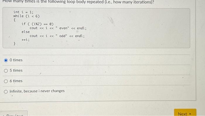 Solved int i=1; while (i