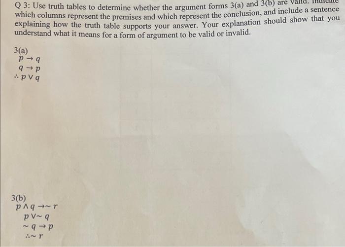 Solved Q 3: Use truth tables to determine whether the | Chegg.com