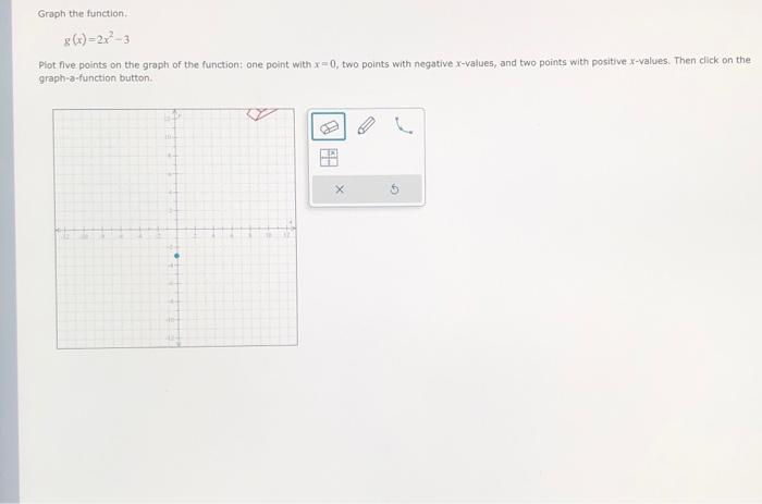 Solved Graph the function. \\[ g(x)=2 x^{2}-3 \\] Plot five | Chegg.com