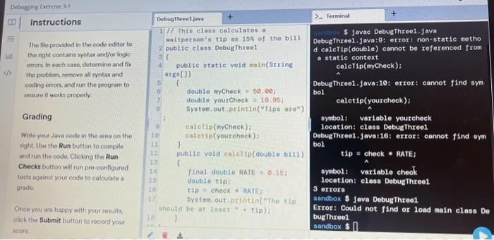 Solved Debugang exercise 3−1 | Chegg.com
