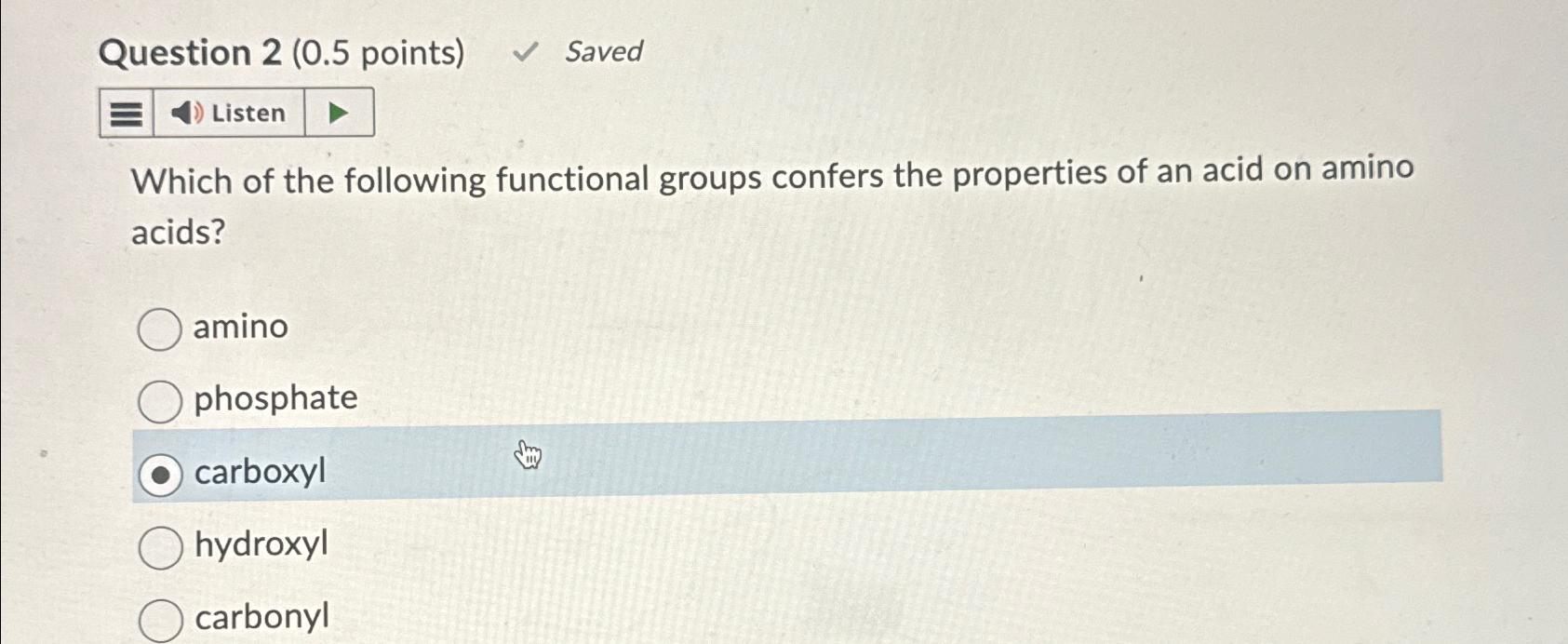 Solved Question 2 ( 0.5 ﻿points) ﻿SavedWhich of the | Chegg.com
