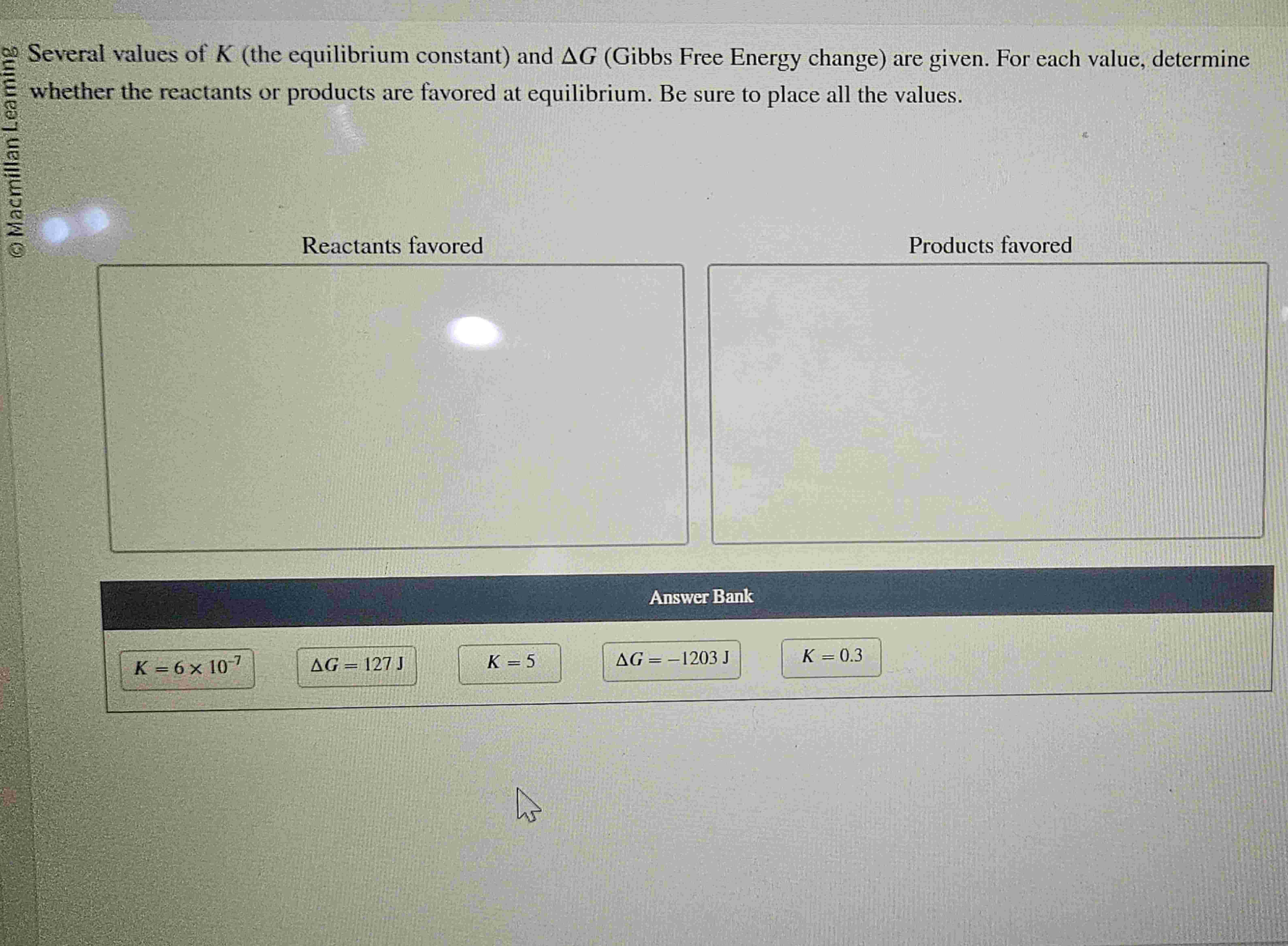 Solved ⇄∞ ﻿Several values of K (the ﻿equilibrium constant) | Chegg.com