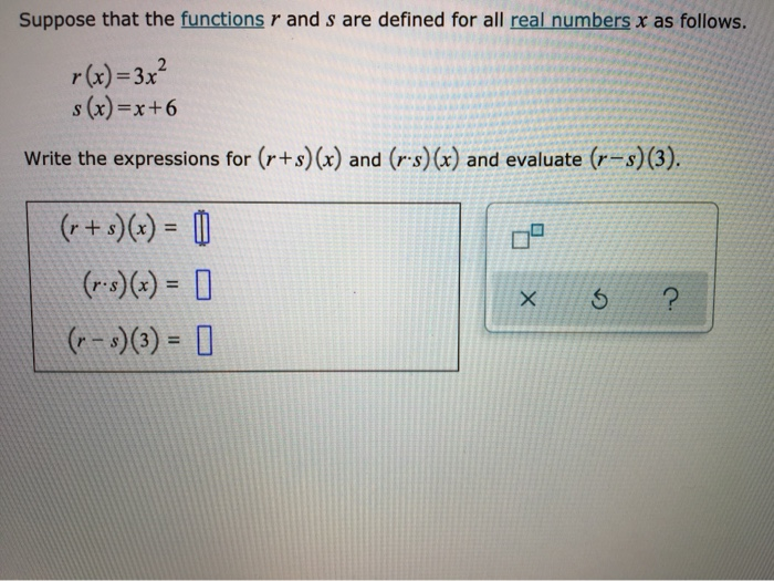 Solved Suppose that the functions r and s are defined for | Chegg.com