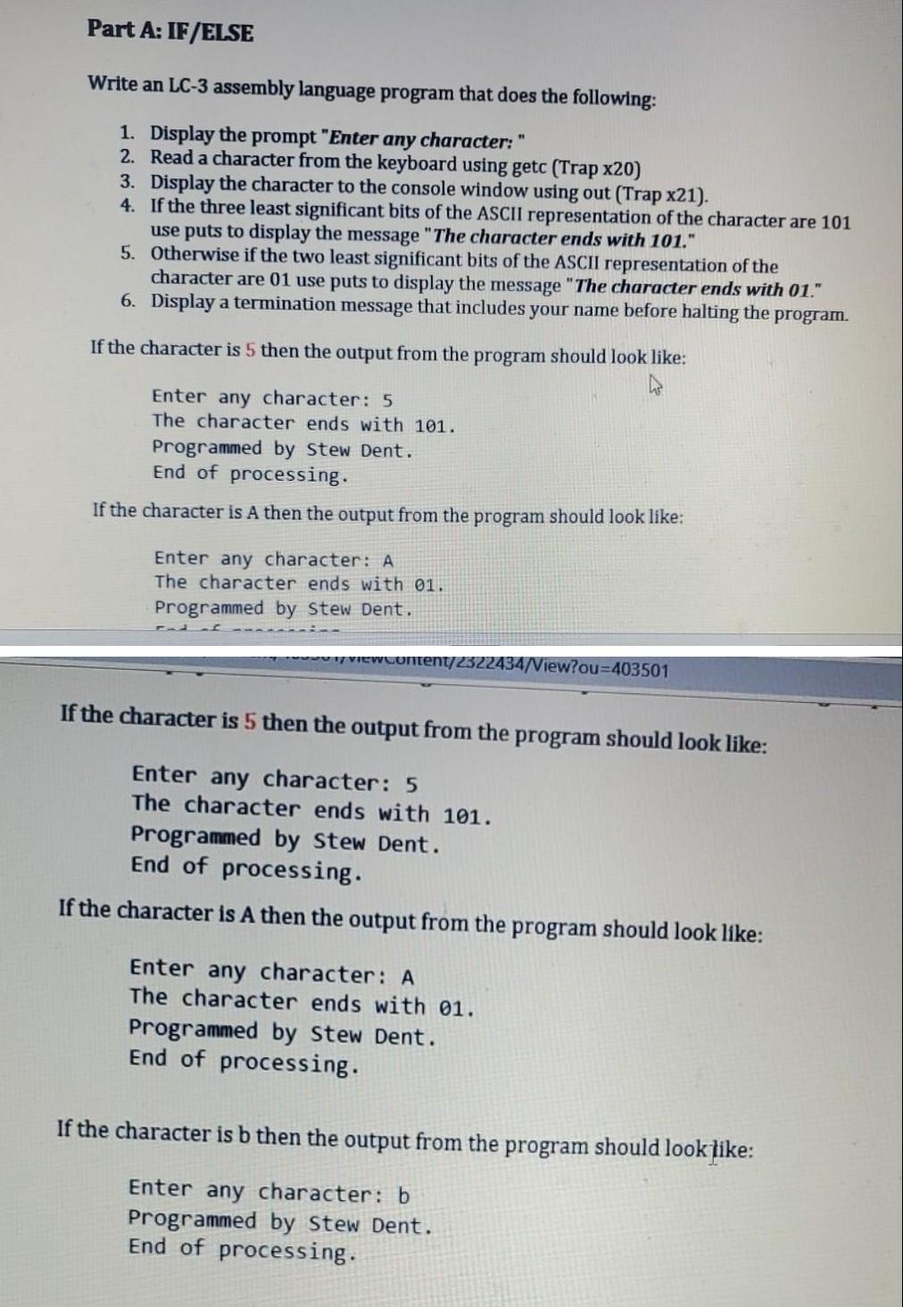 Part B: WHILE LOOP Modify the LC-3 assembly language | Chegg.com