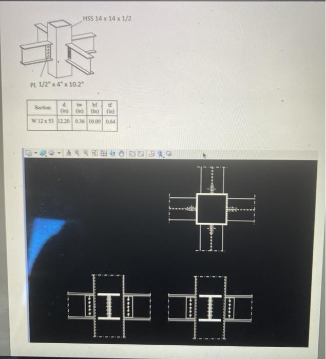 HSS 14 x 14 x 1/2 PL 1/2" 4" x 10.2" d tw Section br | Chegg.com