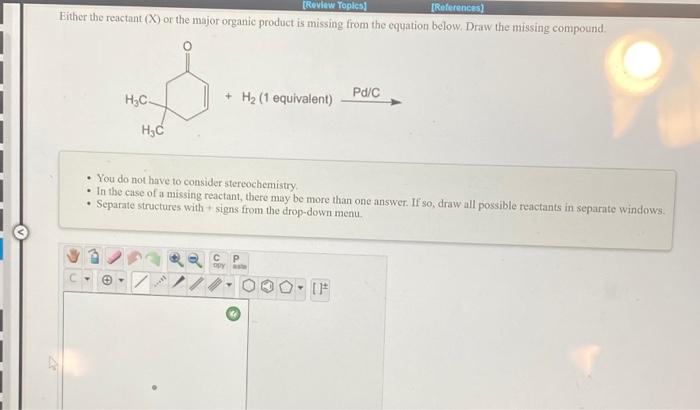 Solved [Review Topics [References) Either the reactant (X) | Chegg.com