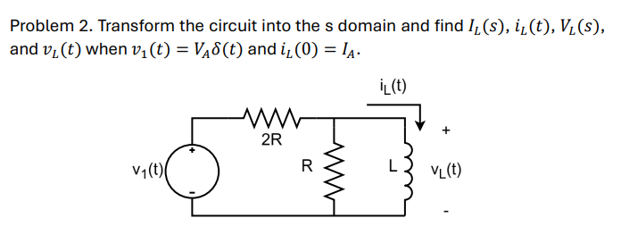 Solved Problem 2. ﻿Transform the circuit into the s ﻿domain | Chegg.com