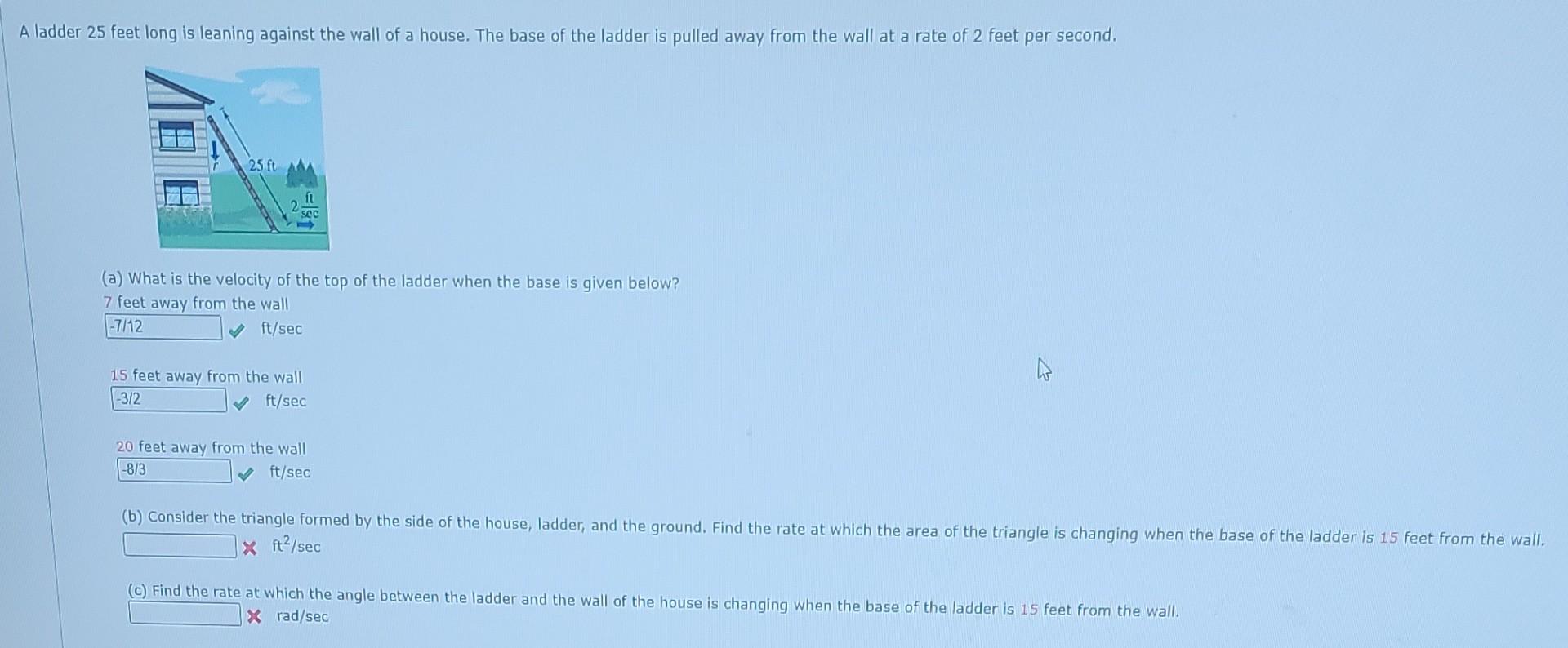 Solved ladder 25 feet long is leaning against the wall of a | Chegg.com