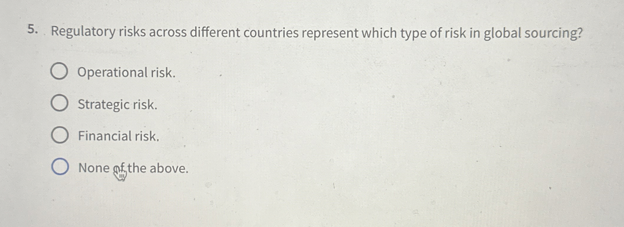 Solved Regulatory risks across different countries represent | Chegg.com