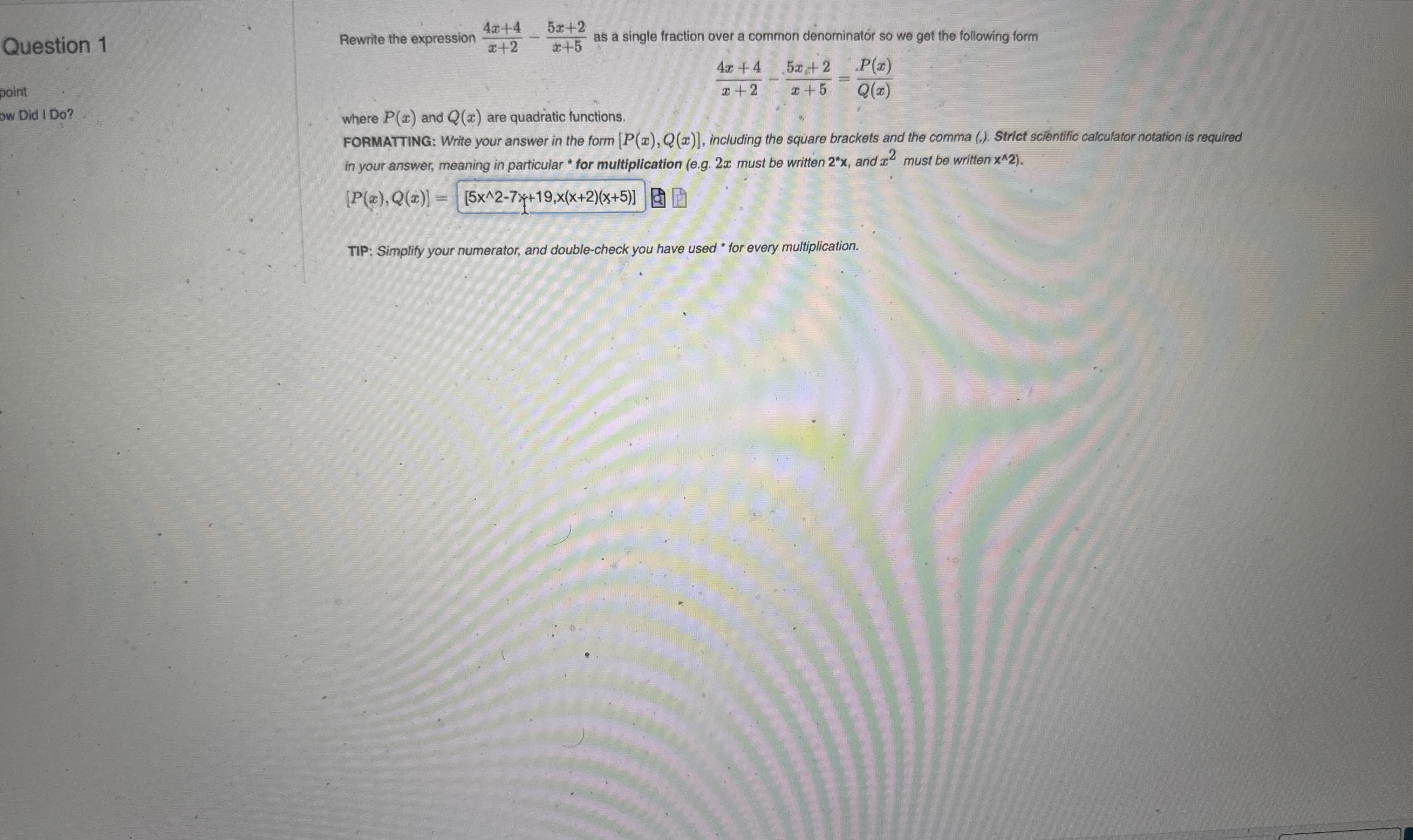 Solved Question 11 ﻿pointHow Did I Do?Rewrite the expression | Chegg.com