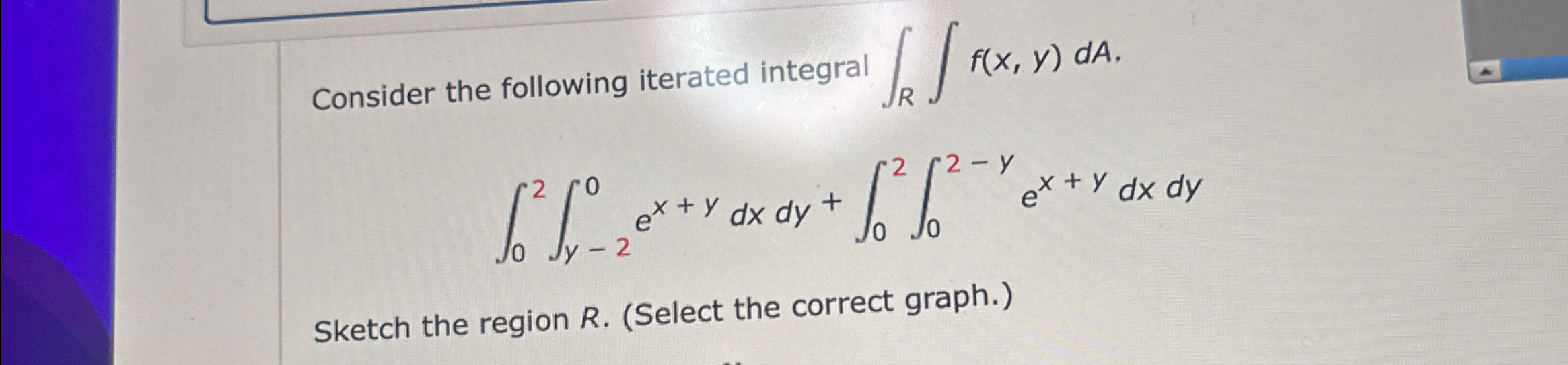Solved Consider the following iterated integral | Chegg.com