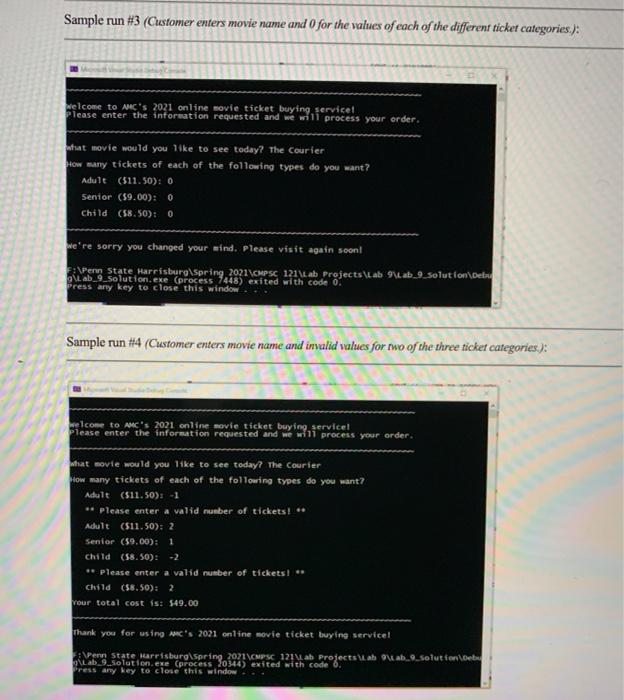 Solved Documentation Requirements: 1) Each program source | Chegg.com