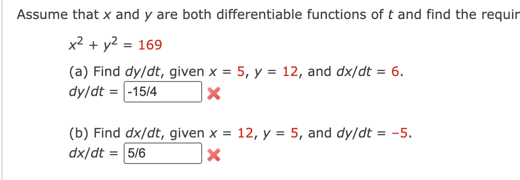 Solved Assume that x ﻿and y ﻿are both differentiable | Chegg.com