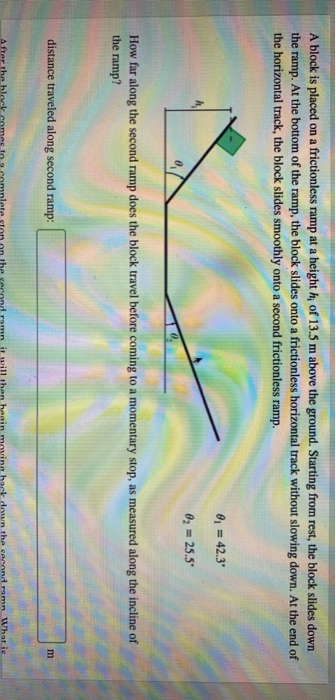 Solved A block is placed on a frictionless ramp at a height | Chegg.com