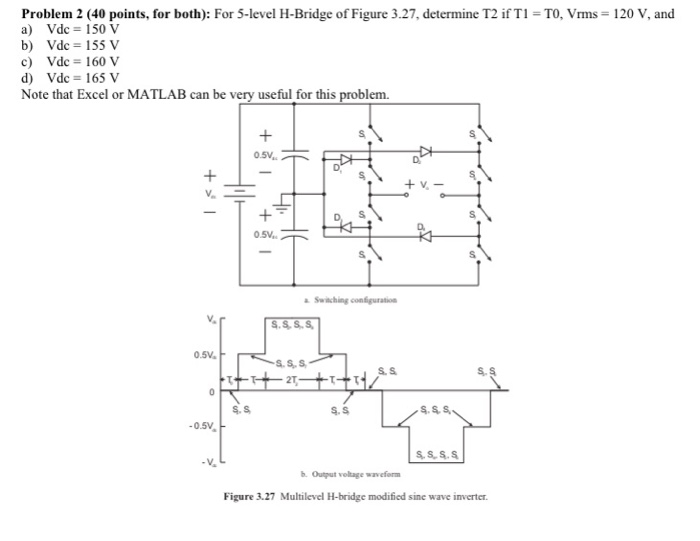 Problem 2 (40 points, for both): For 5-level H-Bridge | Chegg.com