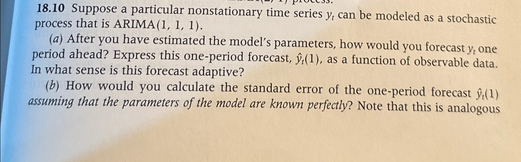 Solved 18.10 ﻿Suppose a particular nonstationary time series | Chegg.com