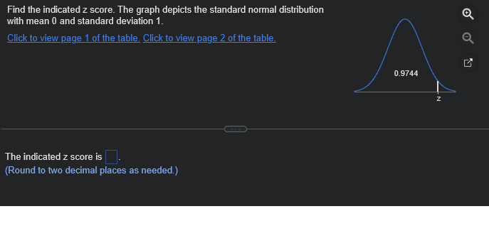 Solved Find the indicated z score. The graph depicts the | Chegg.com