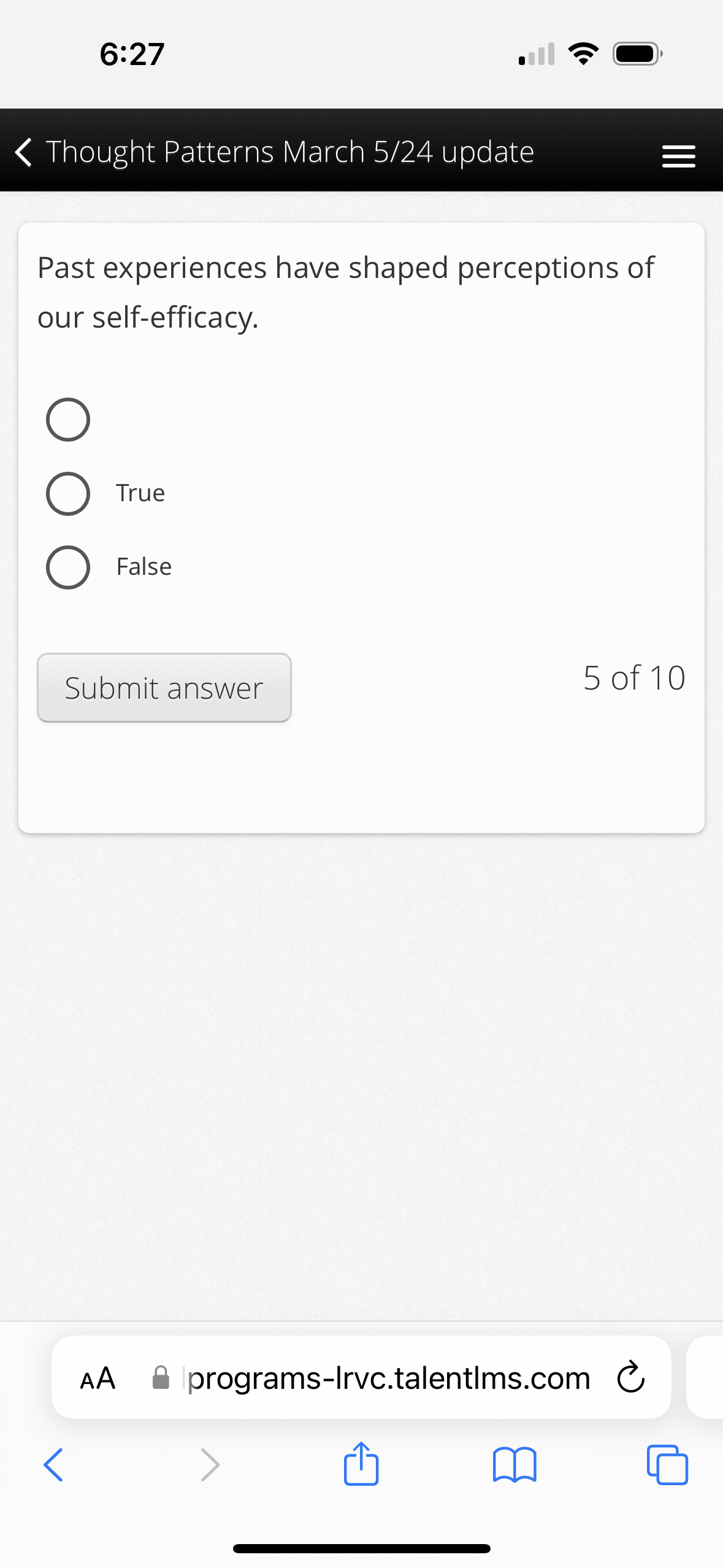 Solved 6:27๑Thought Patterns March 5/24 ﻿updatePast | Chegg.com