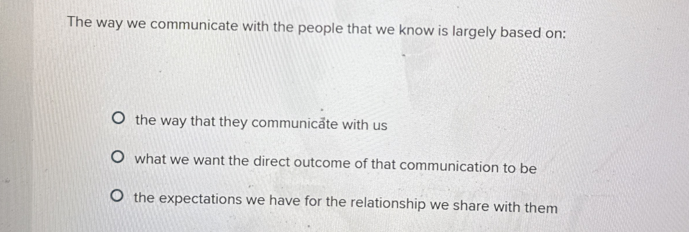 Solved The way we communicate with the people that we know | Chegg.com