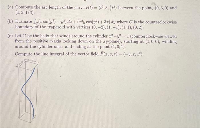 Solved (a) Compute the arc length of the curve | Chegg.com