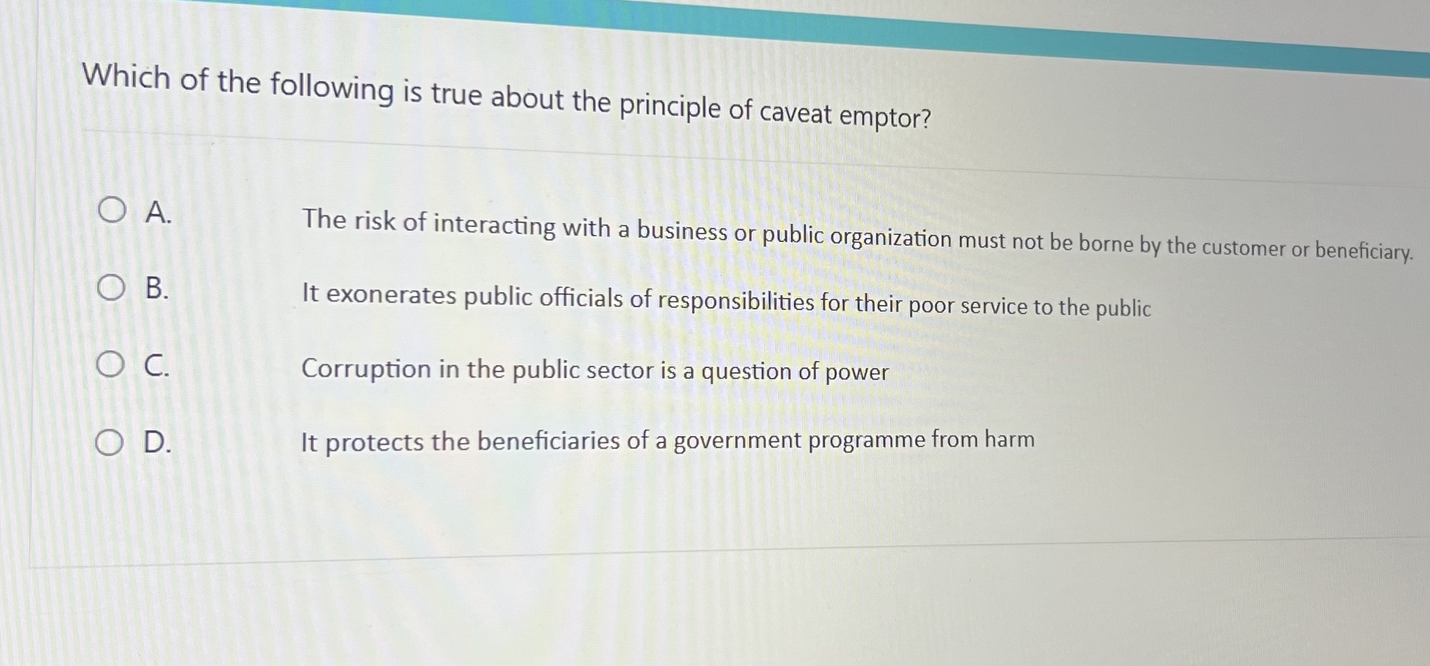 Solved Which of the following is true about the principle of | Chegg.com