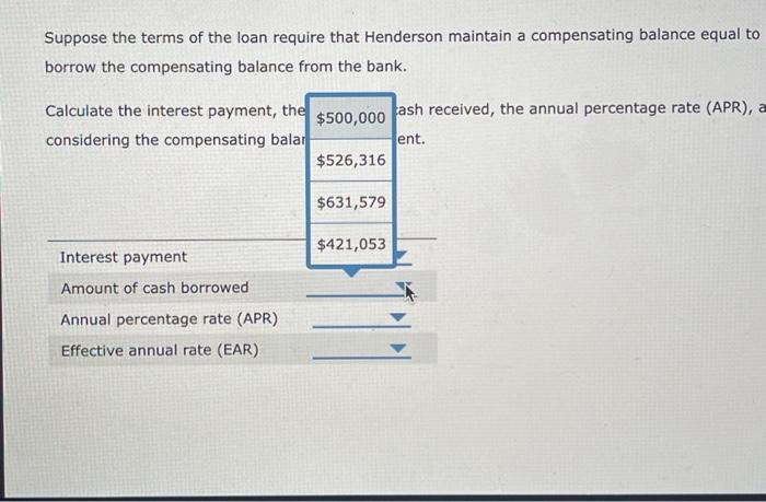 Solved maintain a compensating balance equal ceived, | Chegg.com