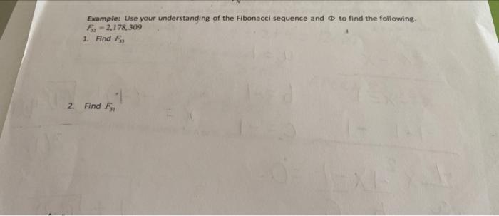 Solved Example: Use your understanding of the Fibonacci | Chegg.com
