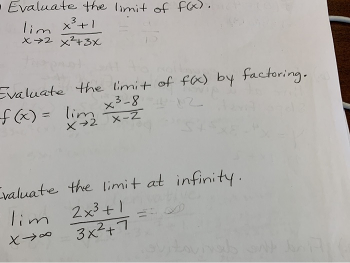 Solved Evaluate the limit of Fx) lim x31 X2 x2t3X valuate | Chegg.com
