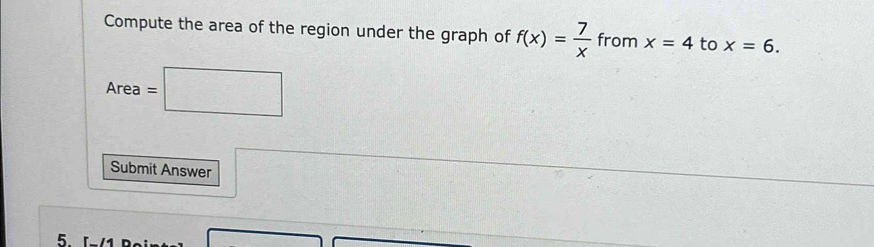 Solved Compute the area of the region under the graph of | Chegg.com